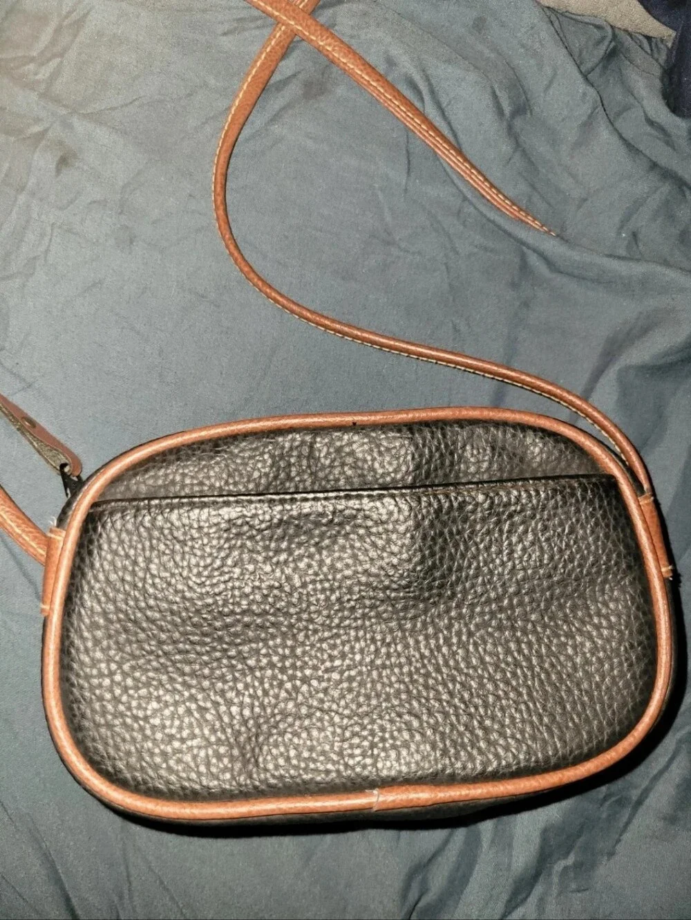 Esprit | Bags | Vintage Esprit Black Pebbled Crossbody With Brown Trim ...